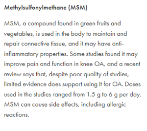 【一次搞懂】MSM是什麼？退化性關節炎吃了有效嗎？